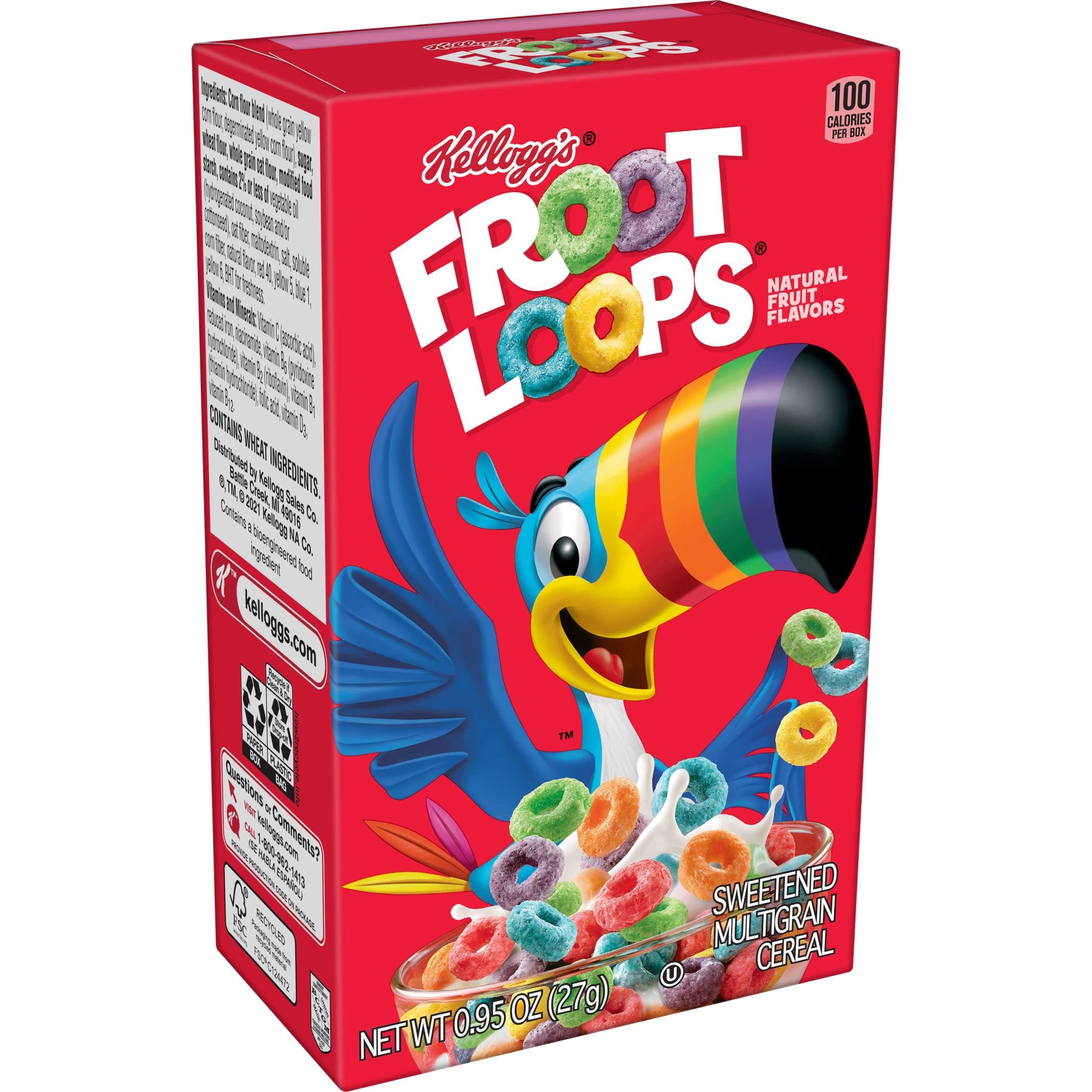 Kellogg's Froot Loops, Breakfast Cereal, Original, .95oz (70 Count) for sale | Denton, TX ...