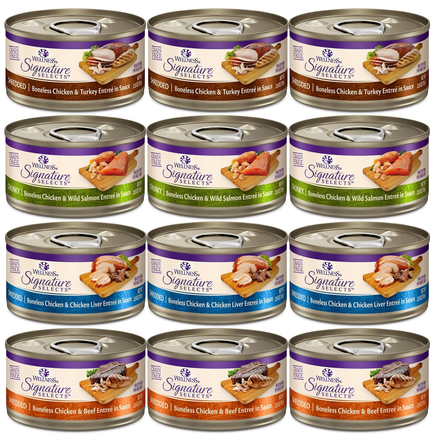 Mua Wellness Canned Grain Free Wet Cat Food - Variety Bundle 4 Flavors ...