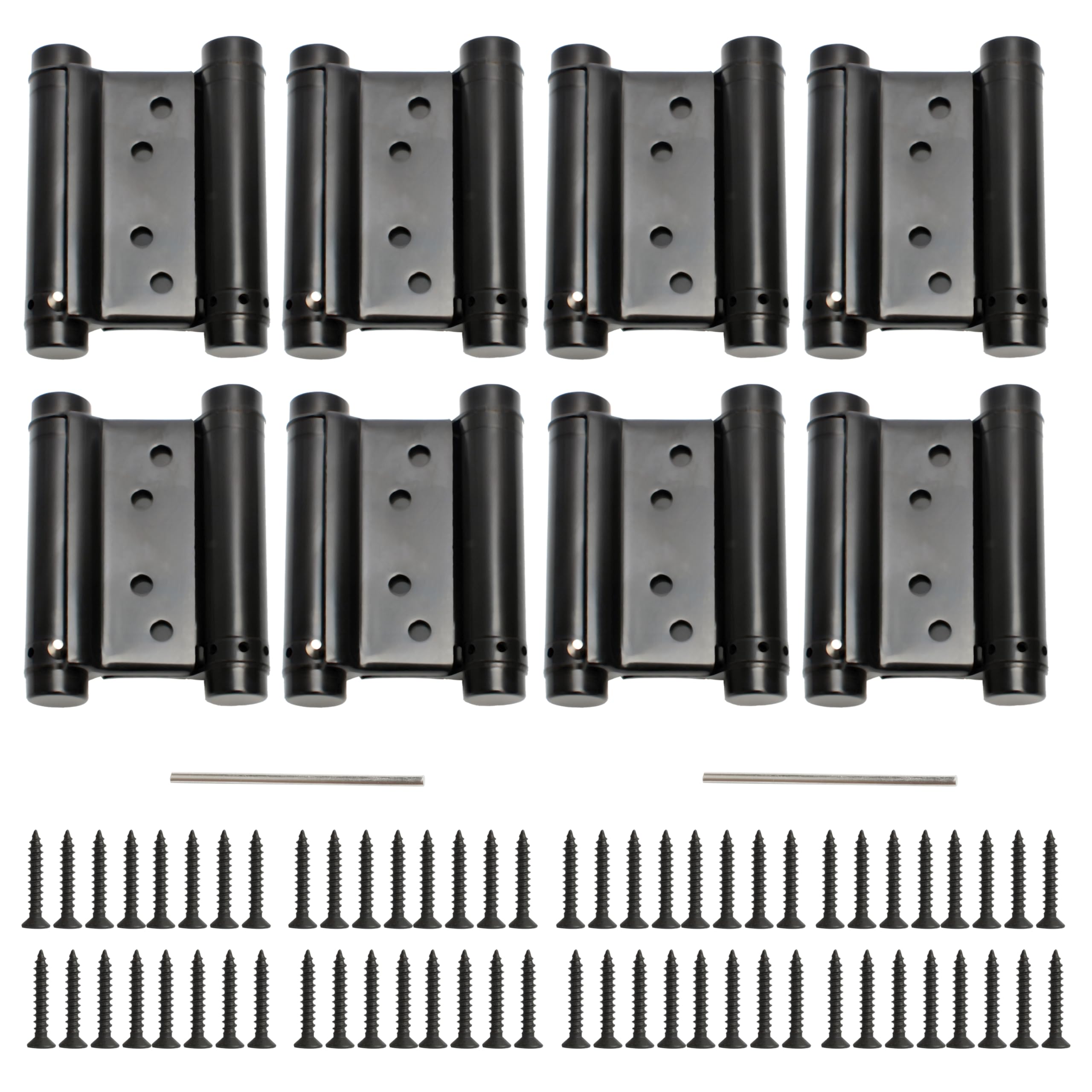 3in Black Saloon Door Hinge Double Action Spring Hinges, Self Closing ...