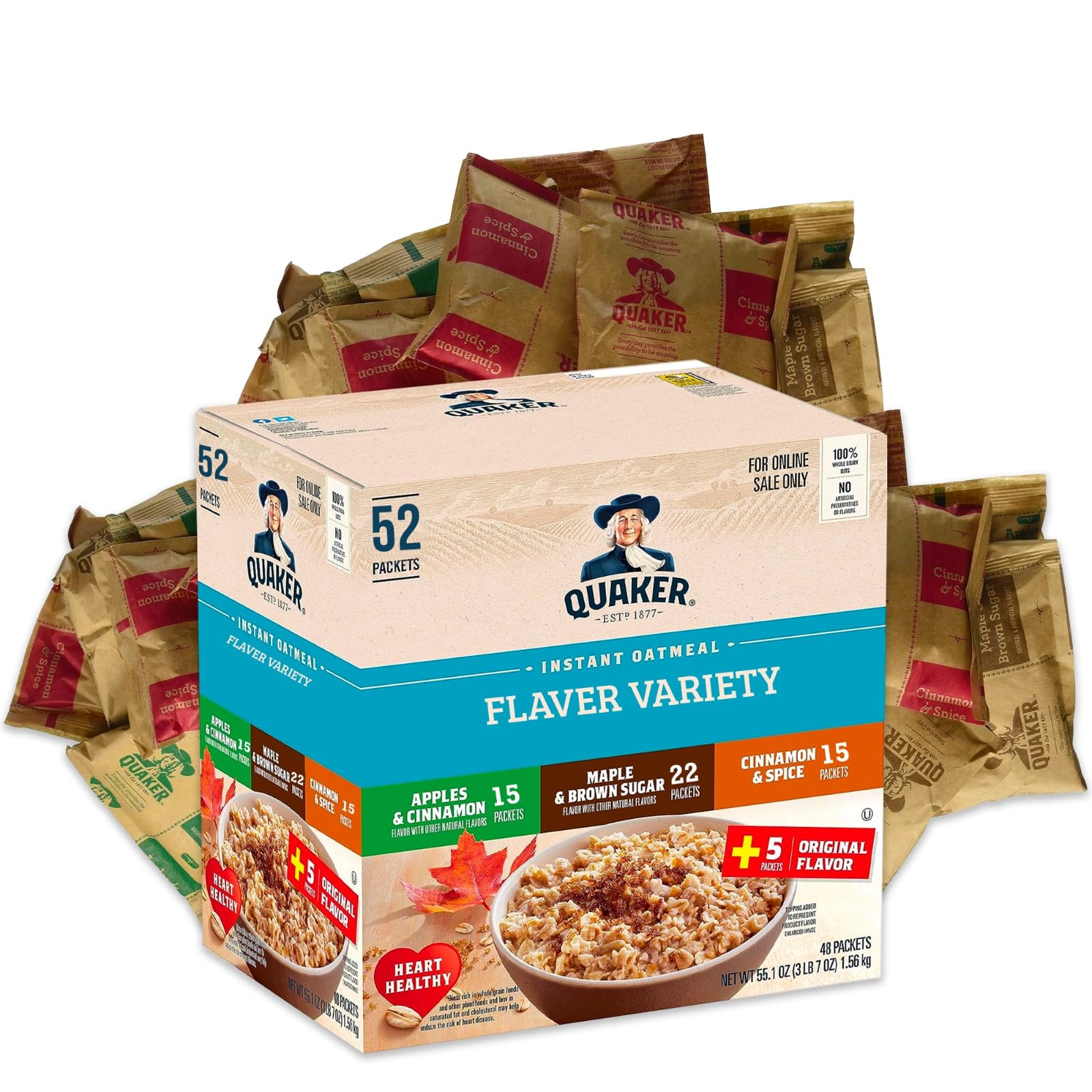 Mua Quaker Instant Oatmeal, Lower Sugar, Flavors 22 Maple & Brown Sugar ...