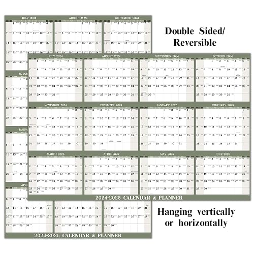 2024-2025 Dry Erase Calendar for Wall - Yearly Wall Calendar 2024-2025 ...