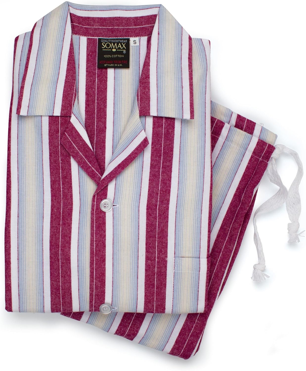 Tie-Cord Woven Striped Pyjamas: Amazon.co.uk: Clothing