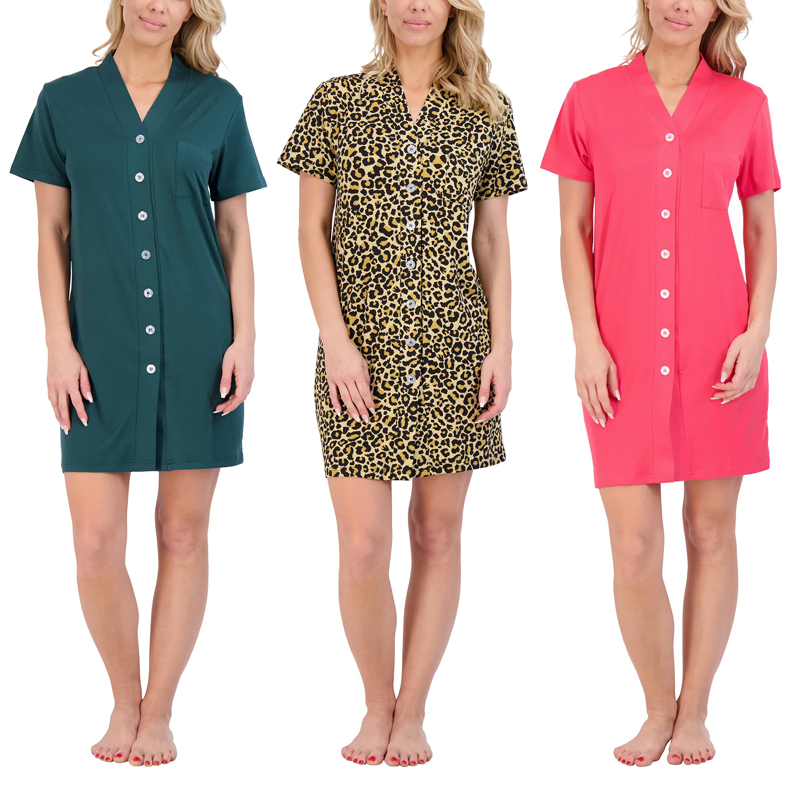 3-Pack: Womens Women Nightgowns Nightdress Dress Pijamas de mujer Short ...