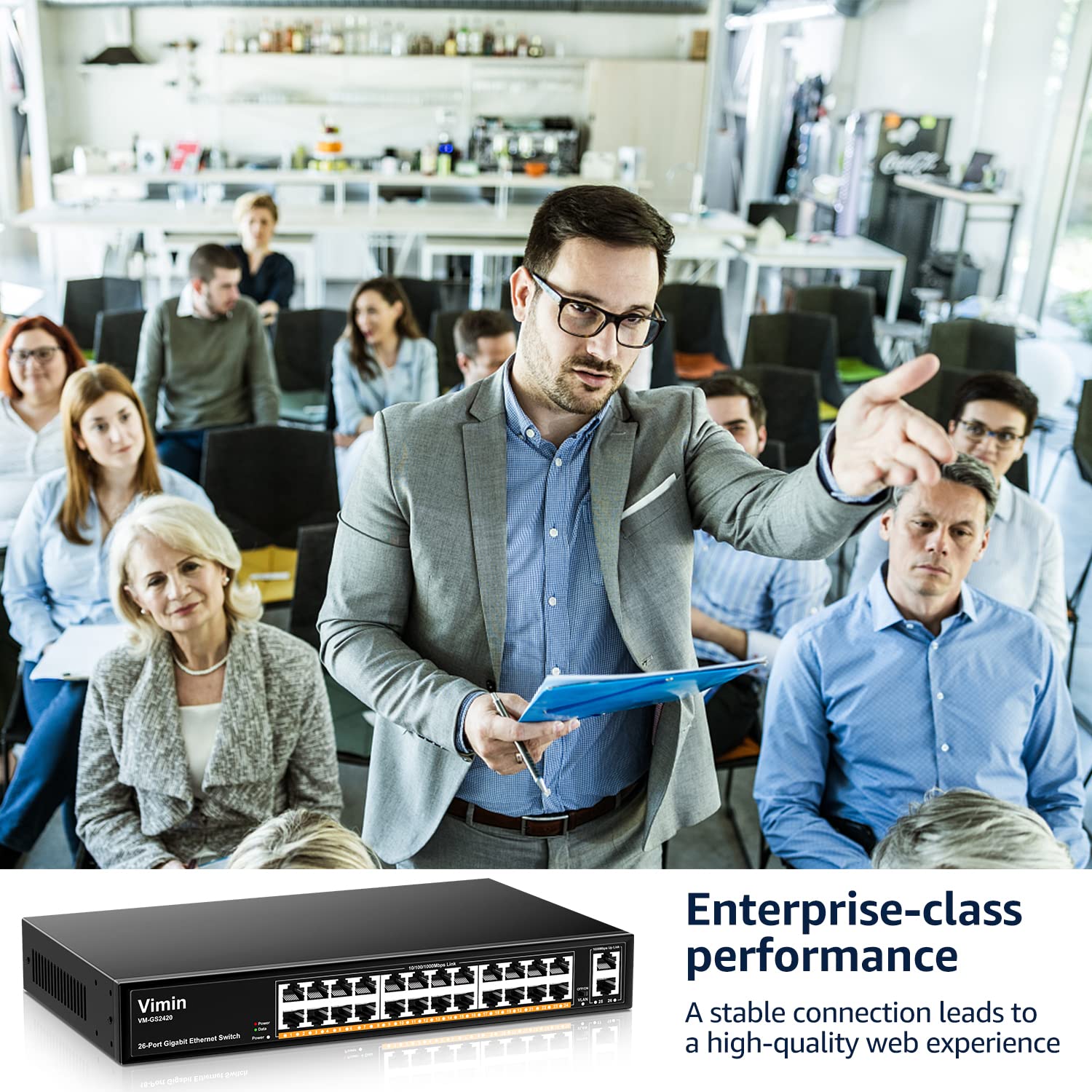 Mua VIMIN 24-Port Gigabit Ethernet Switch with 2 Uplink 1000Mbps Ports ...