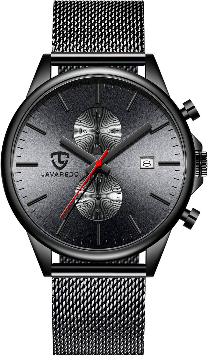 L LAVAREDO Mens Watches Sport Black Quartz Analog Fashion Mesh ...