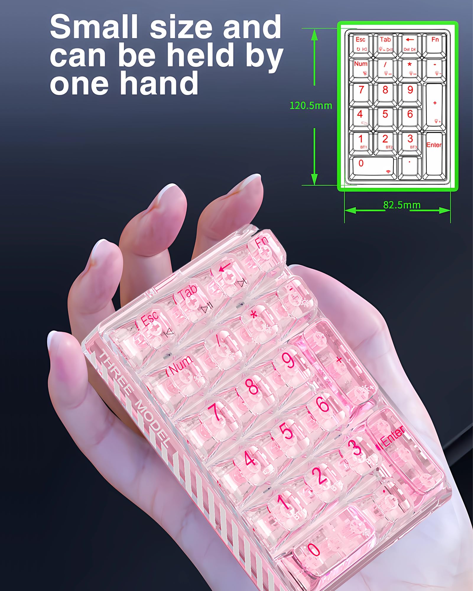 Mua AULA 21 Key Tri-Mode Connect Number Pad, Transparent Keyboard ...