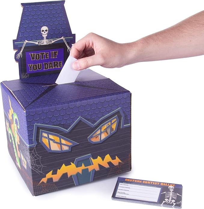 Amazon.com: Halloween Costume Contest Ballot Box & 50 Ballot Voting ...