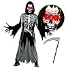 Morph Kids Light Up Grim Reaper Costume - Scary Halloween Outfit with ...