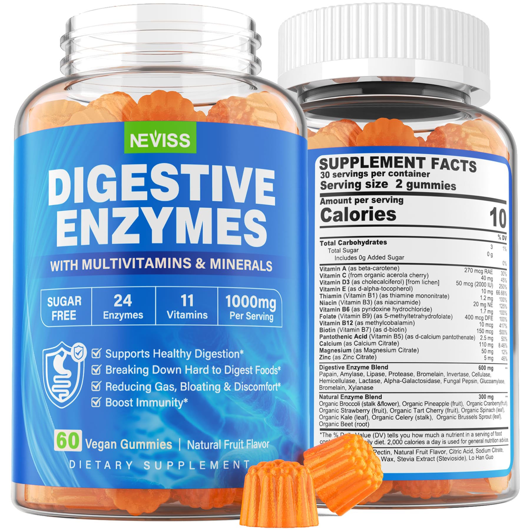 Mua 1Pack Lipase Digestive Enzymes Gummies, 900mg Blend of All 24 Most ...