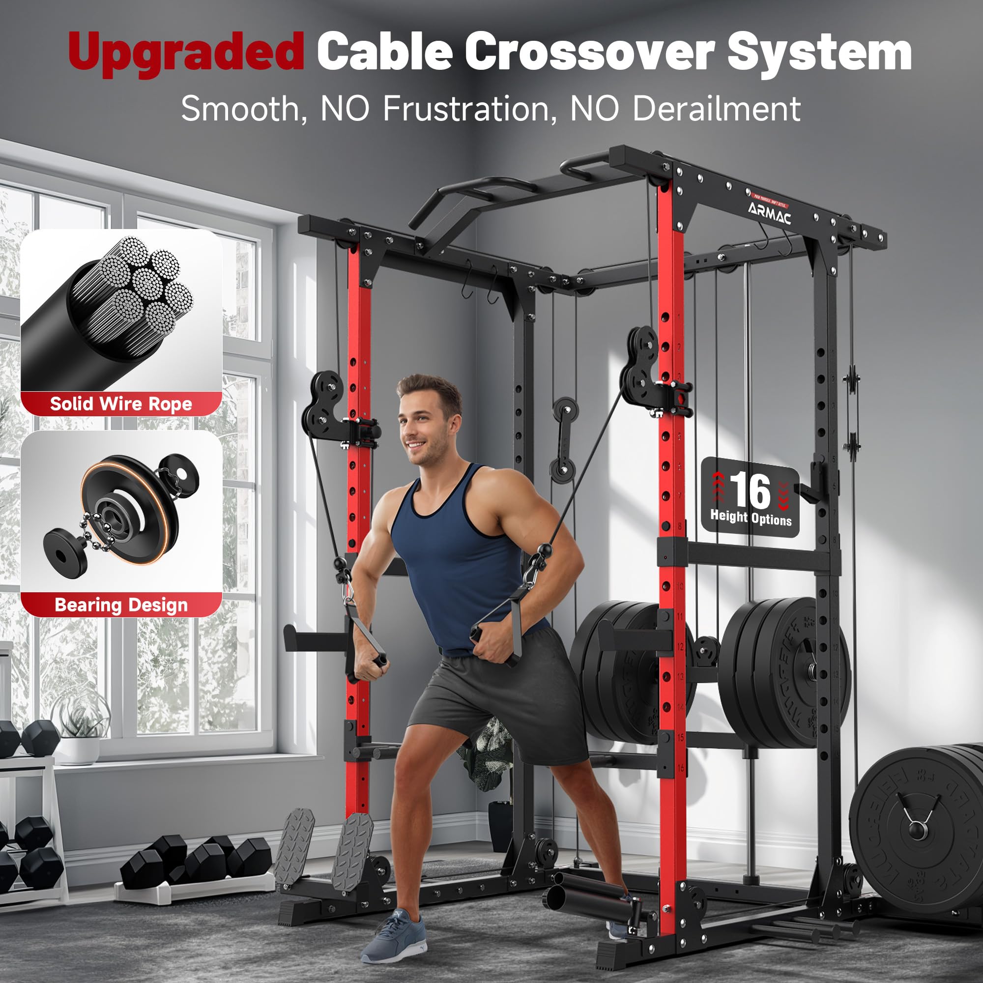 Mua ARMAC Power Cage,1500lbs Multi-Function Power Rack with Adjustable ...