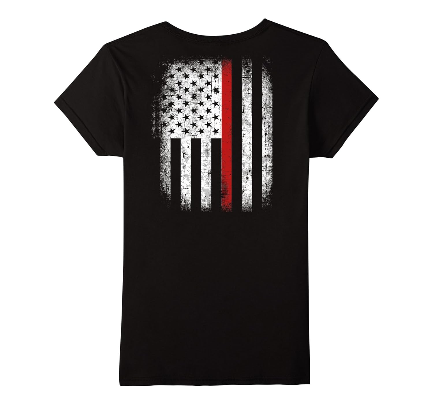 THIN RED LINE shirt : MILITARY & FIREFIGHTER USA Flag tshirt-4LVS ...