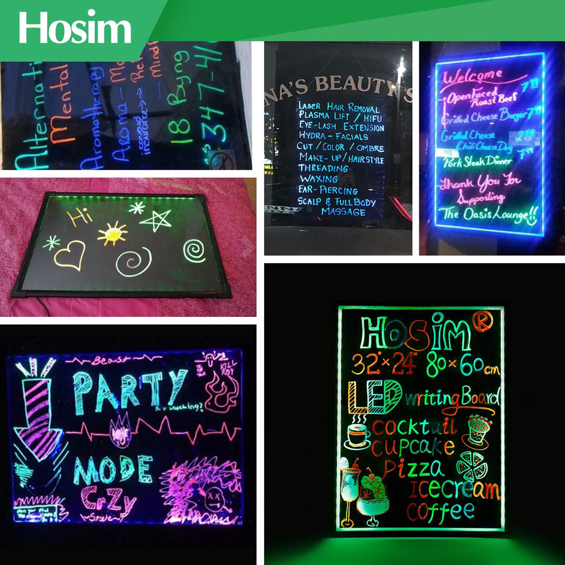 Mua Hosim LED Message Writing Board 32"x24" Illuminated Erasable Neon ...