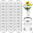 Amazon.com: Mason Jar Lids - Wide Mouth Metal Flower Lid Inserts with Straw Hole (30 Pieces ...