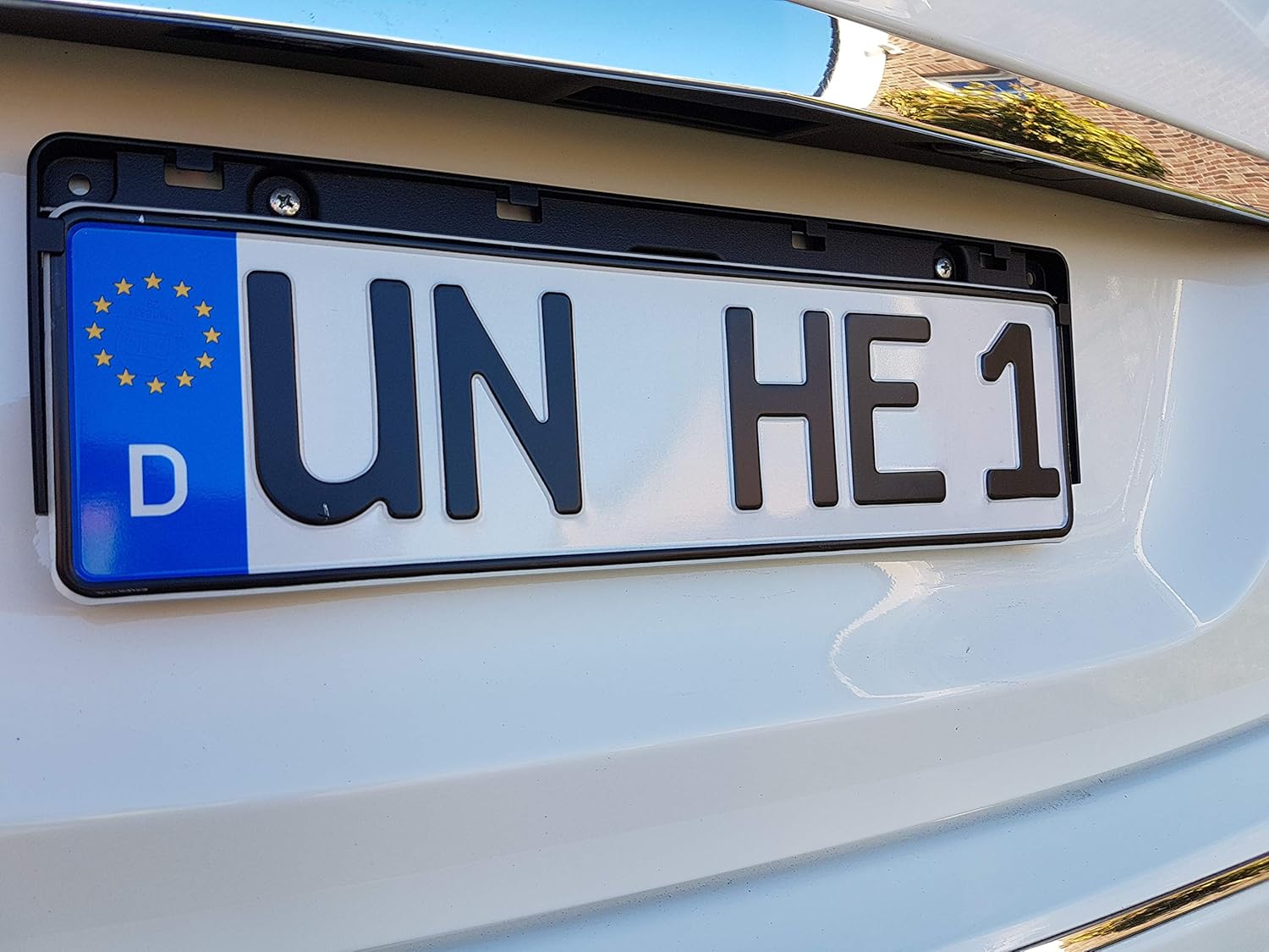 Short licence plate holder, 40 cm (400 mm) in black (2 pieces), perfect ...