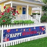 Amazon.com : Memorial Day Decorations Outdoor Banner 4th of July ...