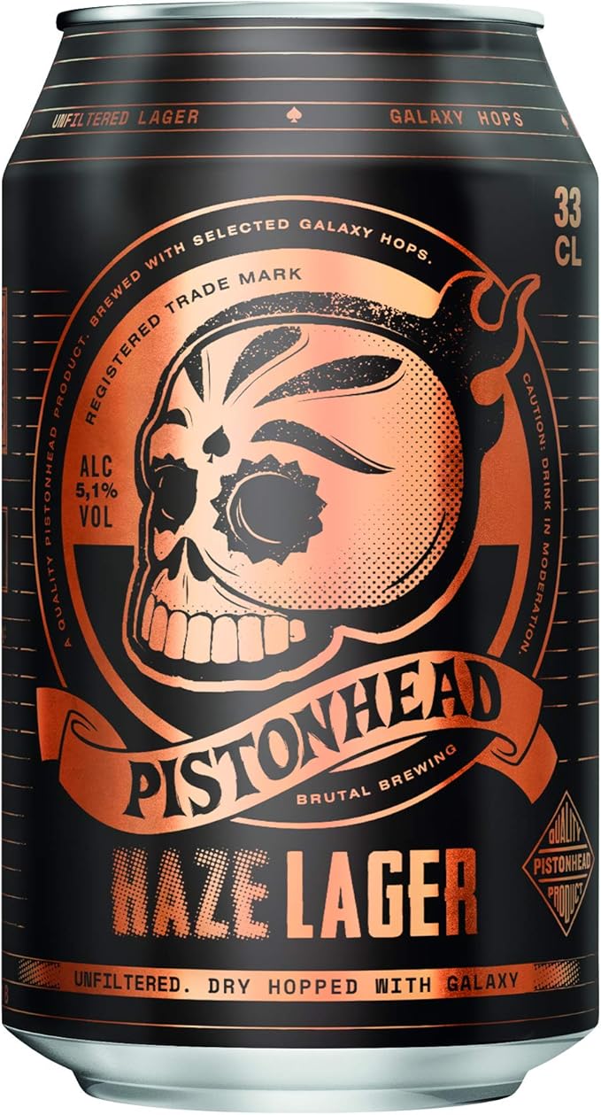 Pistonhead Haze Lager, Pack of 24 x 330 ml: Amazon.co.uk: Grocery