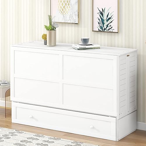 Full Size Murphy Chest Bed with Charging Station and Large Storage ...