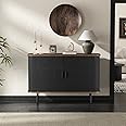 Amazon.com - 47''W x 32''H Black Buffet Sideboard Cabinet with Storage, Fluted Accent Storage ...