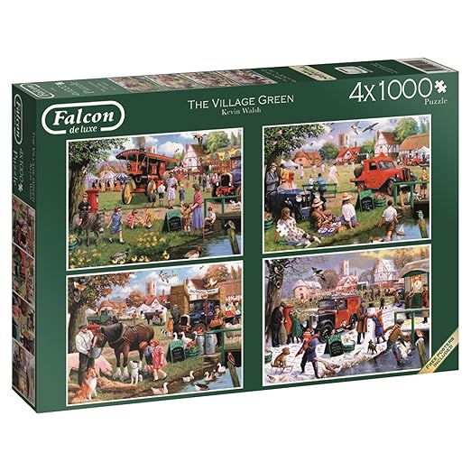 Falcon de luxe 11145 The Village Green Jigsaw Puzzles in one Box (4 x ...
