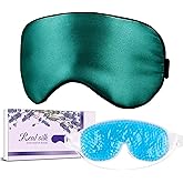 Amazon.com: Silk Sleep Mask Light Blocking, LC-dolida Cooling Eye Mask ...