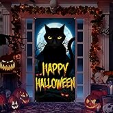Amazon.com: Halloween Party Black Cat Door Cover Trick or Treat ...