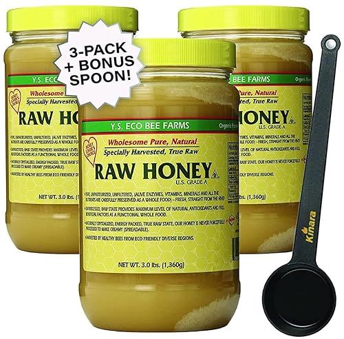 YS Eco Bee Farms Pure Raw Honey - Raw, Unfiltered Honey, Unpasteurized Honey - Kosher 3lbs ...