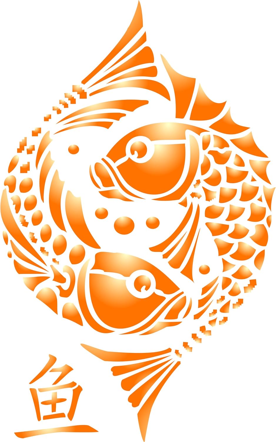 Fish Stencil – 16.5X 26.5cm (M) – Reusable Pisces Oriental Asian ...