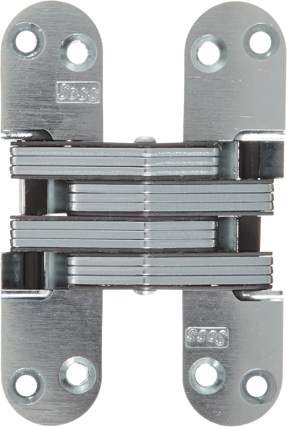 SOSS Mortise Mount Invisible Hinge with 8 Holes, Zinc, Satin Chrome ...