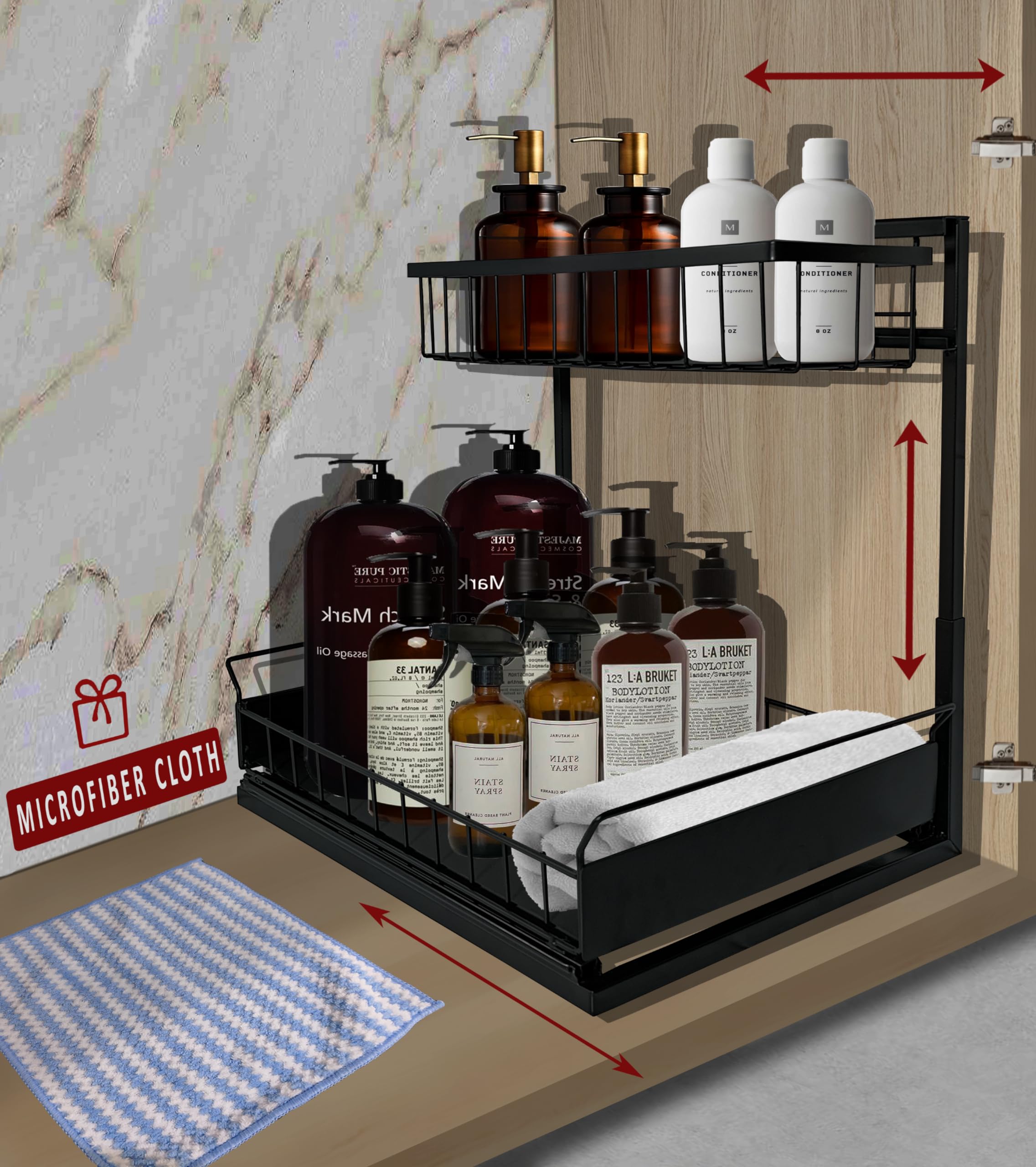 Mua FEROZA Under Sink Organizers and Storage carbon steel 2-Tier Slide ...