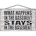 Amazon.com: 5x8 Vintage Style Sign Saying "What Happens in the Basement ...