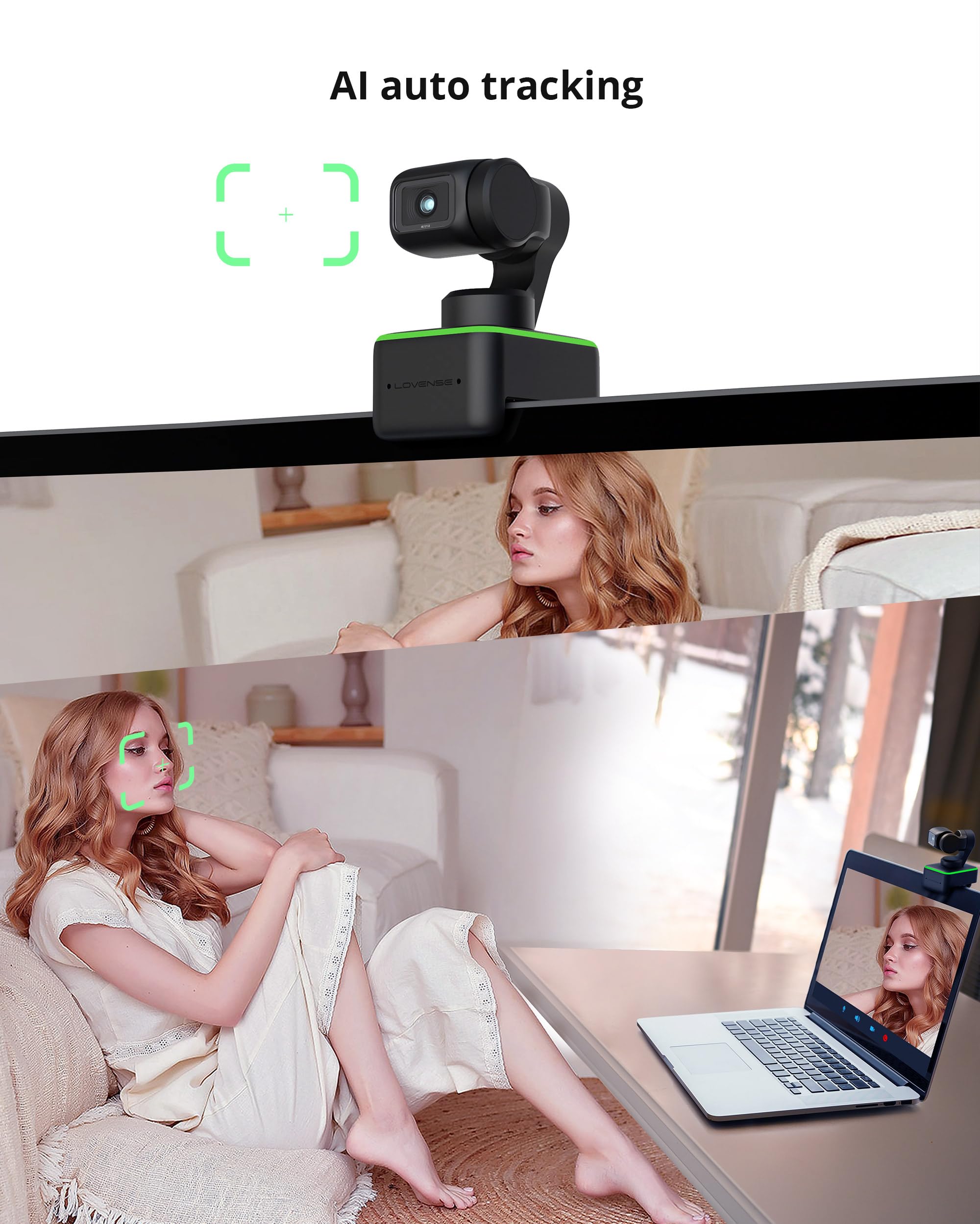 Mua LOVENSE Webcam, Ultra HD 4K AI Webcam for PC Live Streaming with AI Auto Tracking, Hand ...