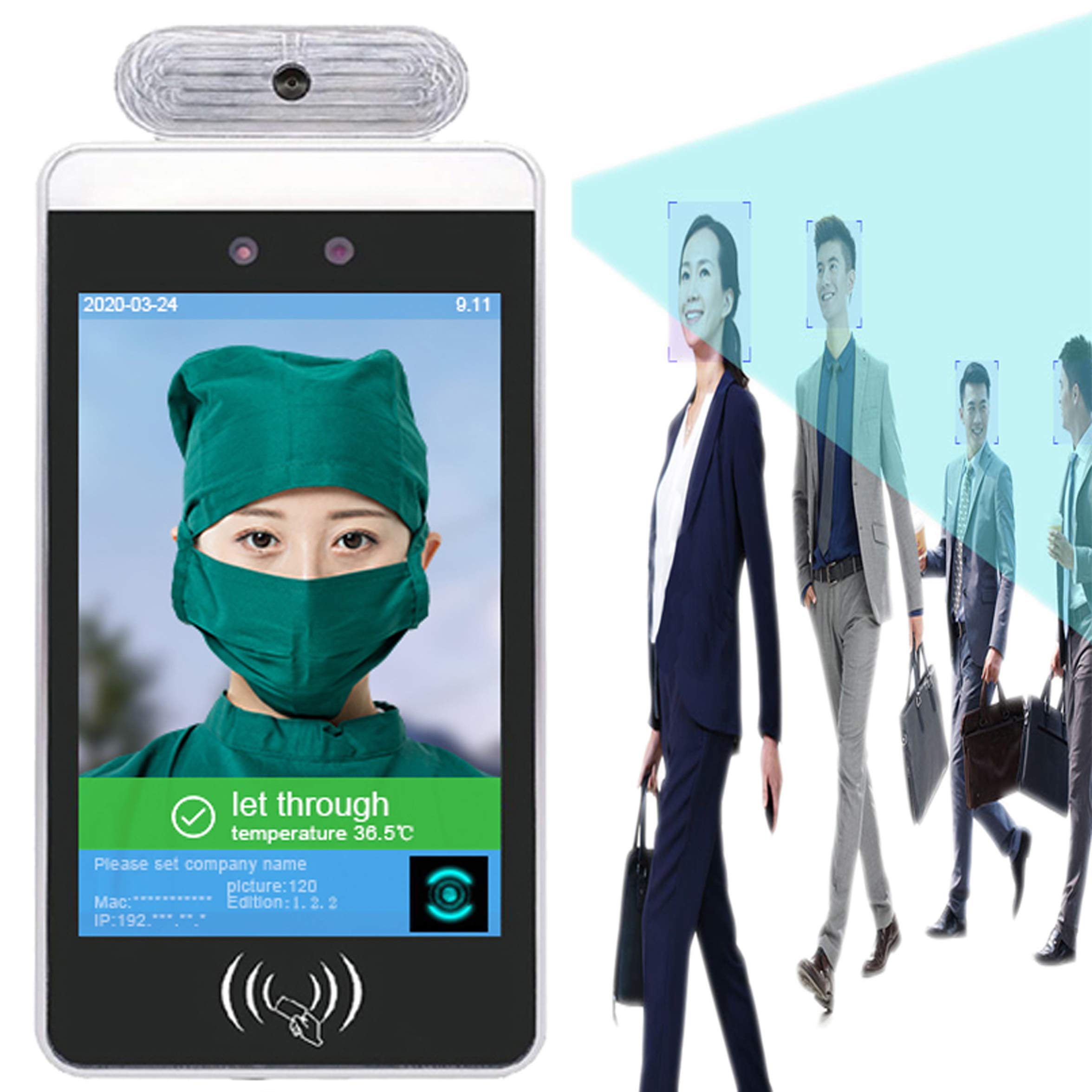 Buy JZH-Light 8 Inch Display Body Temperature Thermal Camera Facial ...