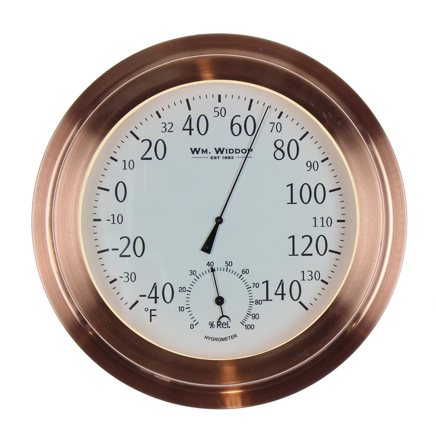 WM Widdop Barometer Temp/Thermometer Copper Metal Porthole 22cm: Amazon ...