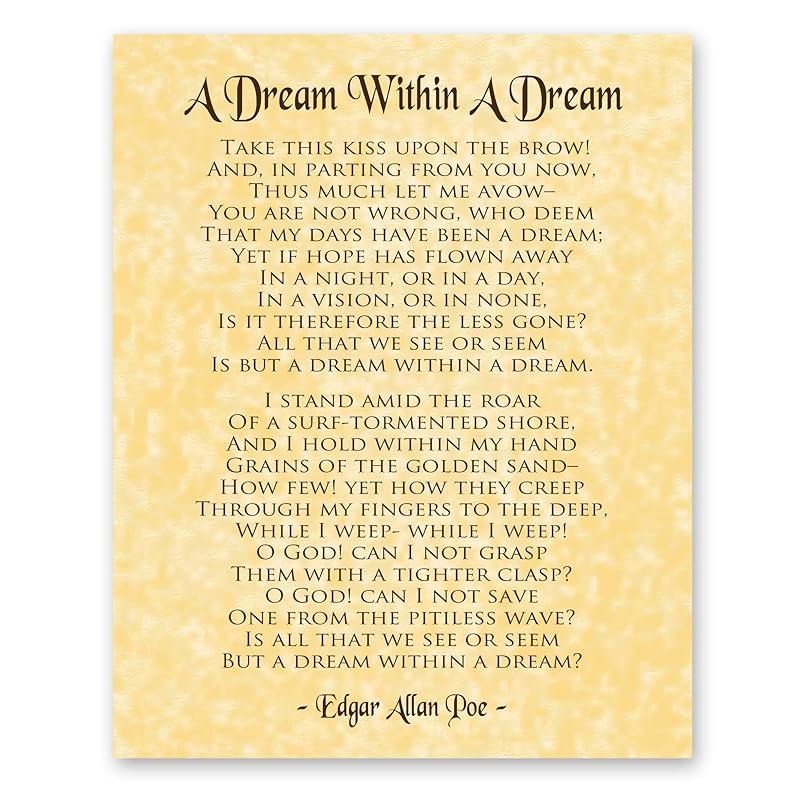 Amazon.com: A Dream Within a Dream Poem by Edgar Allan Poe Home Decor ...