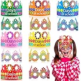 Amazon.com: QOUBAI 64PCS 100th Day of School Paper Glasses and Crowns ...