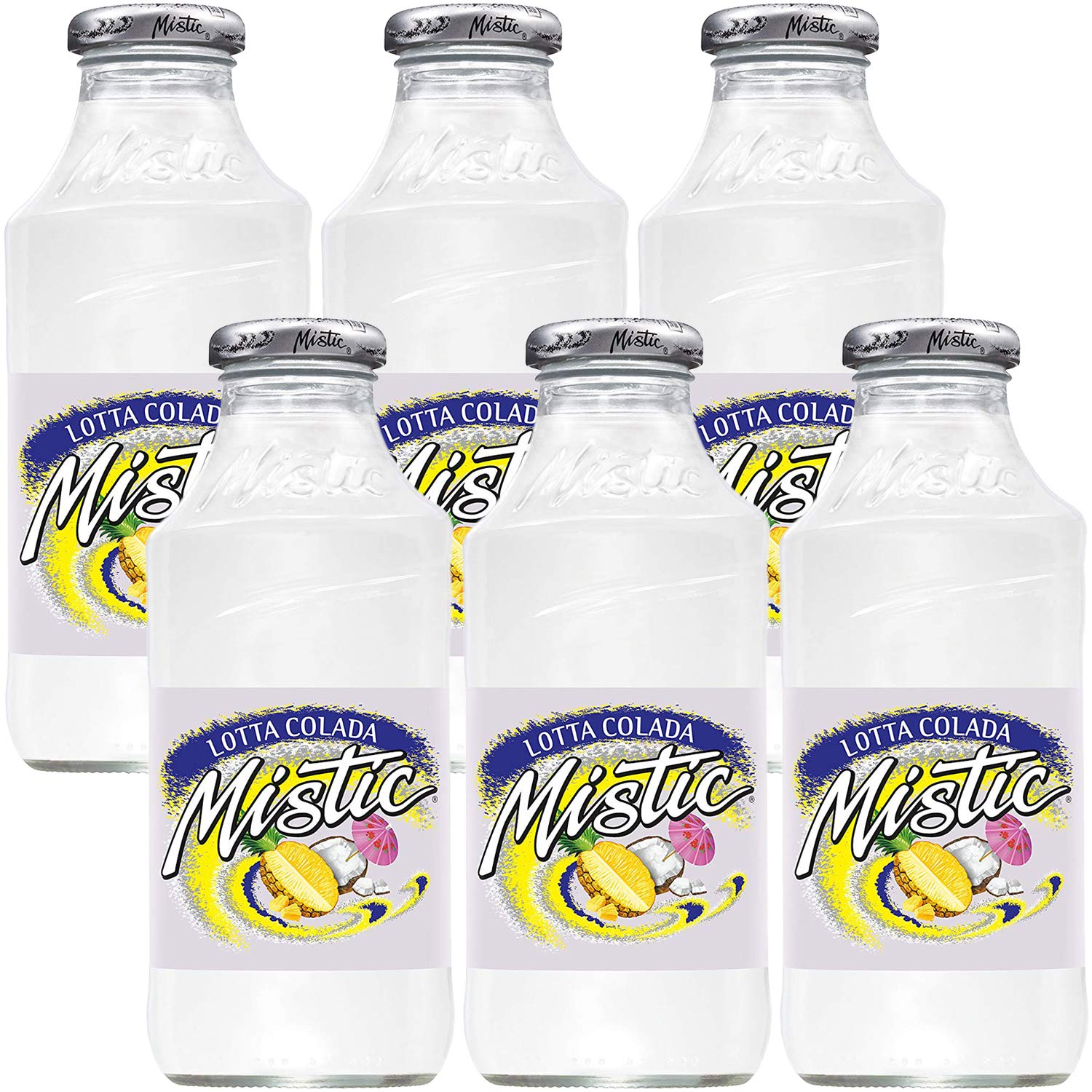 Amazon.com : Mistic Lotta Colada Drink, 16oz Glass Bottle (Pack of 6 ...