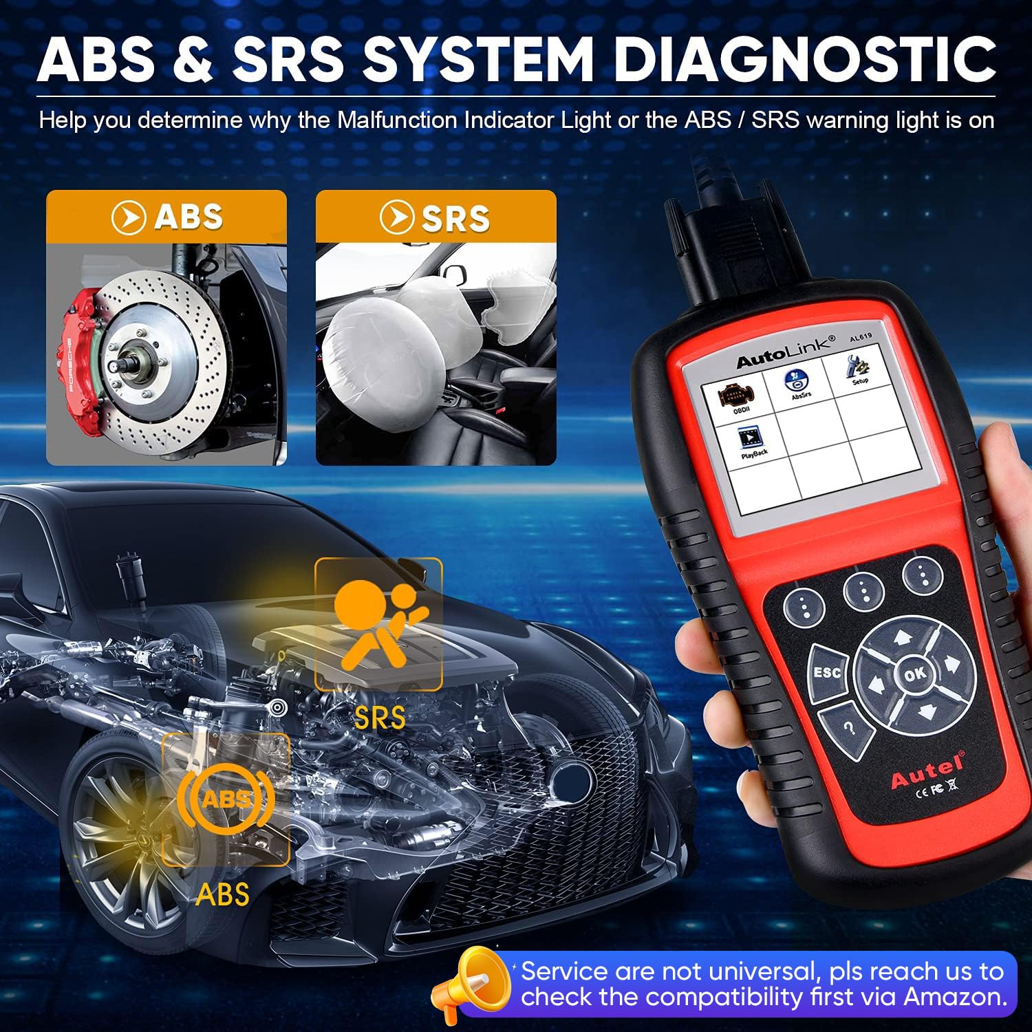 Mua Autel AutoLink AL619 Scanner, 2025 ABS SRS Airbag Warning Light ...