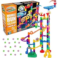 NATIONAL GEOGRAPHIC Glowing Marble Run – 80-Piece Construction Set with ...