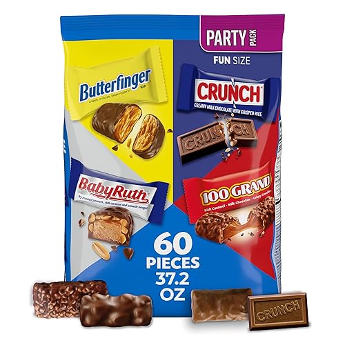 Butterfinger, CRUNCH, Baby Ruth, 100 Grand Fun Size Assorted Candy Bars ...