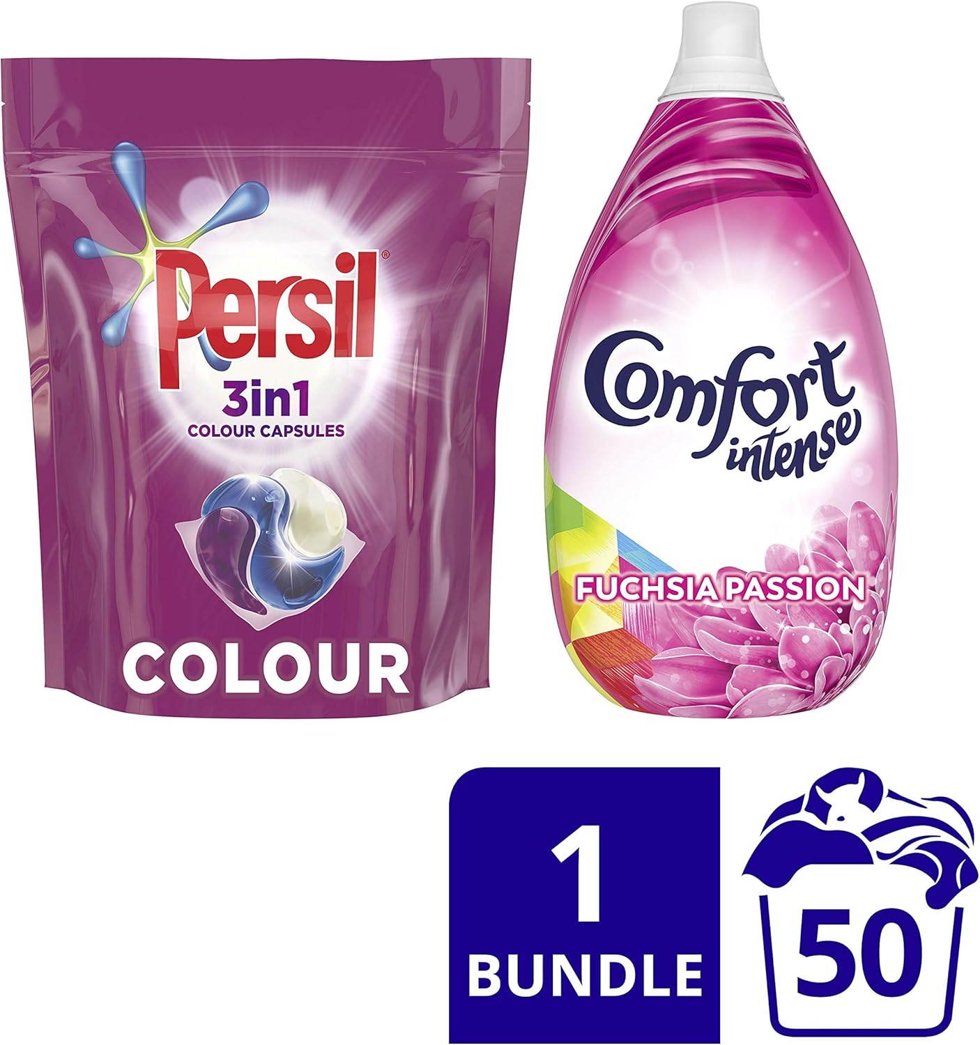 Persil Washing Detergent Colour Capsules and Comfort Intense Fuchsia ...