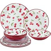 Amazon.com | UPware 12-Piece Melamine Dinnerware Set, Includes Dinner ...