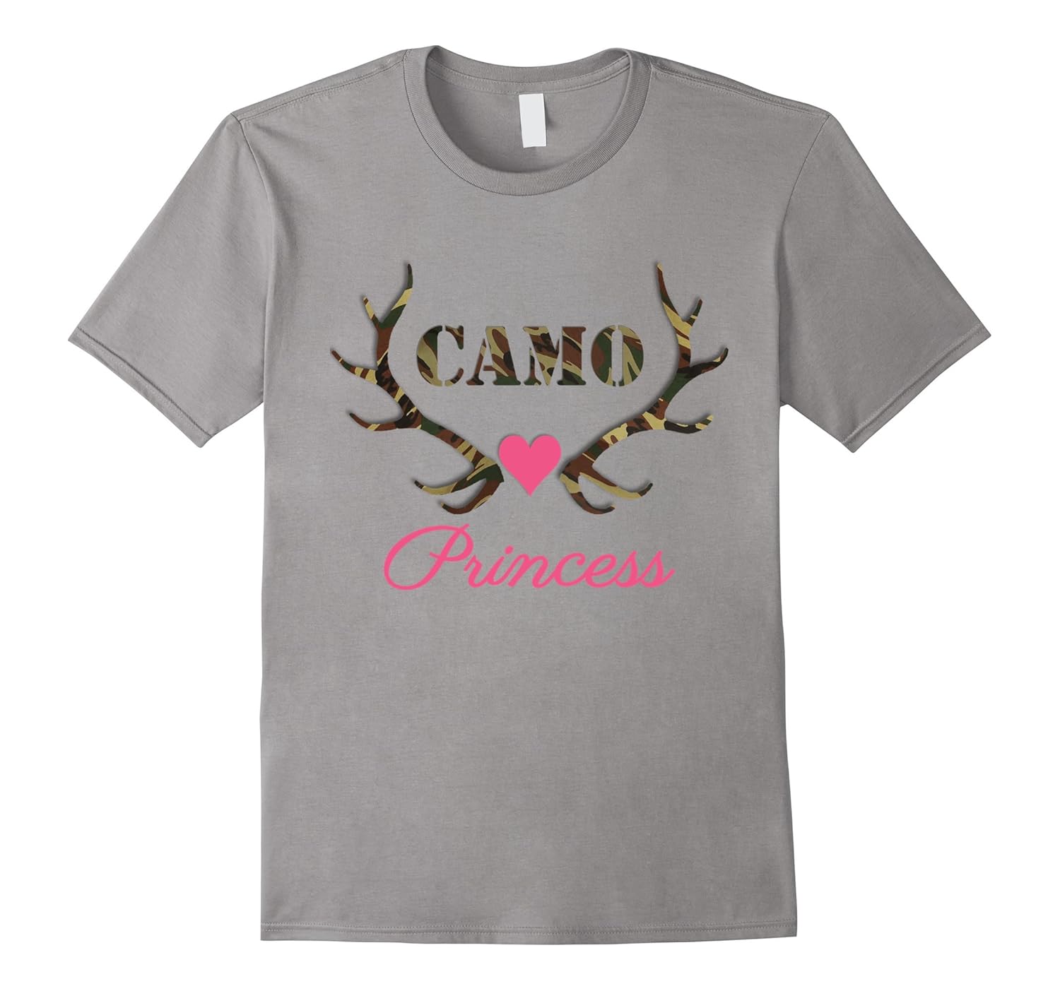 Camo Princess Antlers Cute Camouflage Heart Love T-Shirt