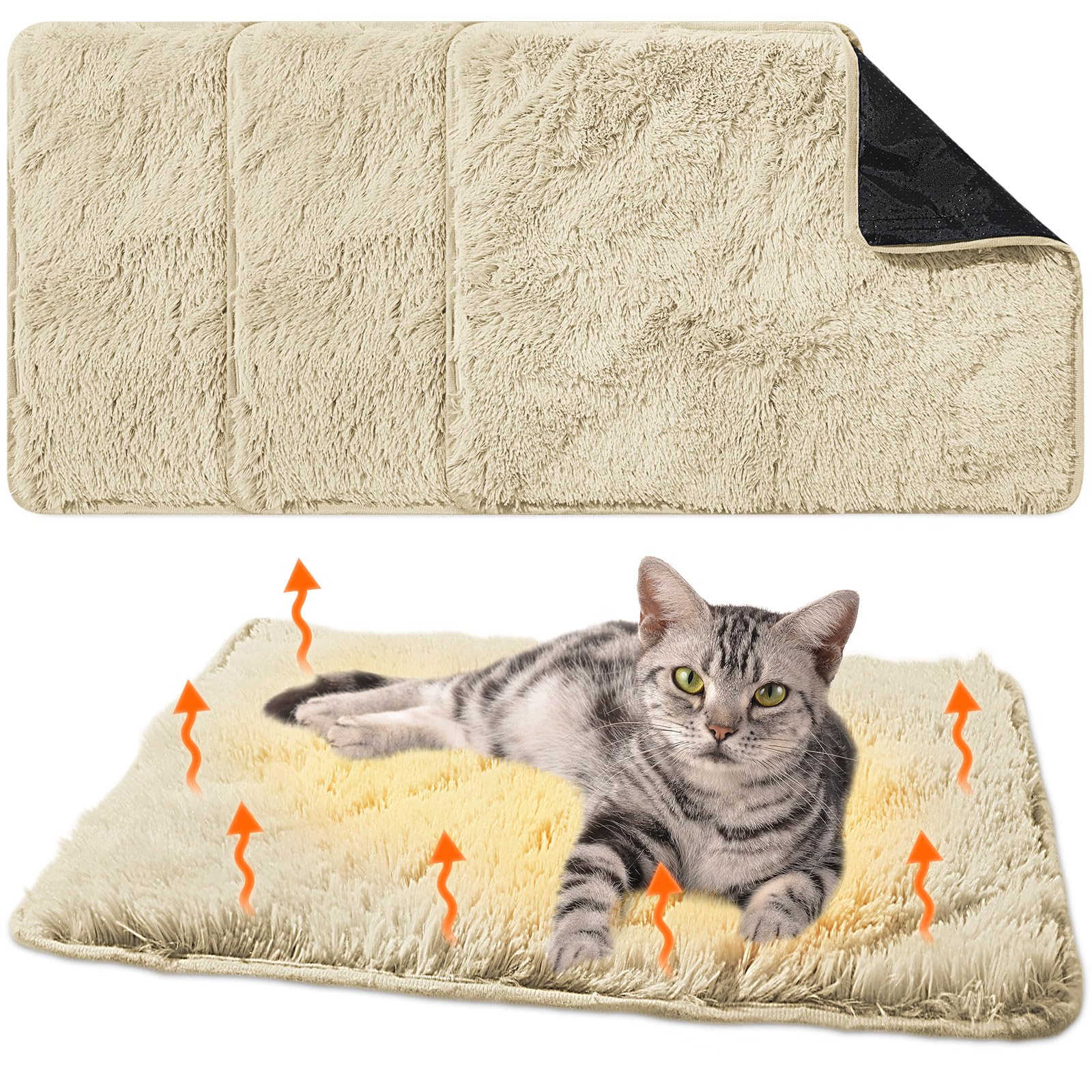 Drydiet 4 Pack Self Warming Cat Bed Pad Self Heating Cat Dog Mat with ...