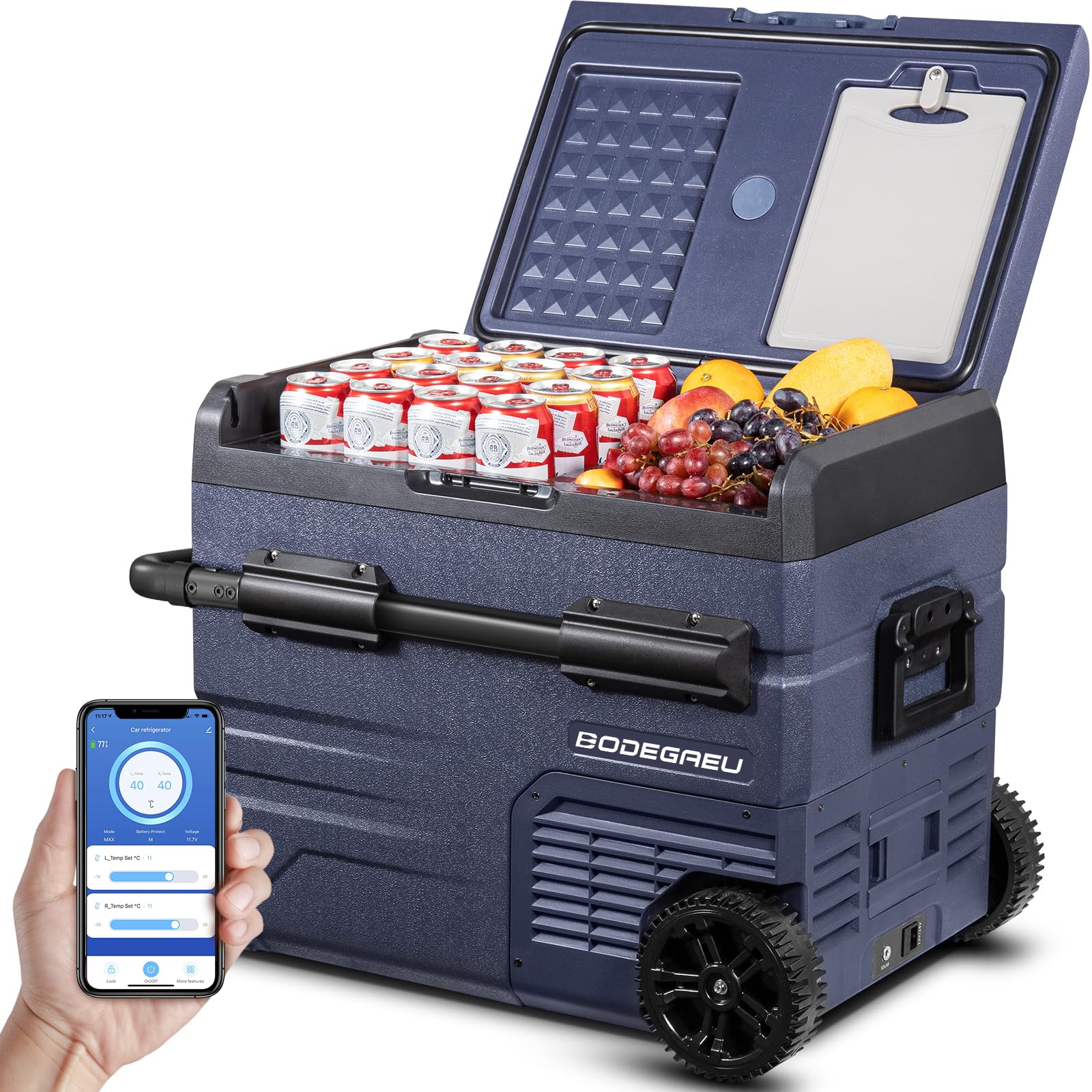 BODEGACOOLER 12 Volt Car Refrigerator, 48 Quart (45L) RV Fridge ...