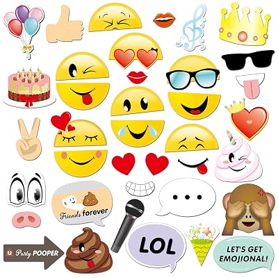 Buy Funny Emoji Photo Booth Props - 38 Counts at Ubuy Philippines