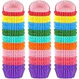 Amazon.com: SANNIX 450pcs Rainbow Bright Cupcake Liners, Colorful ...