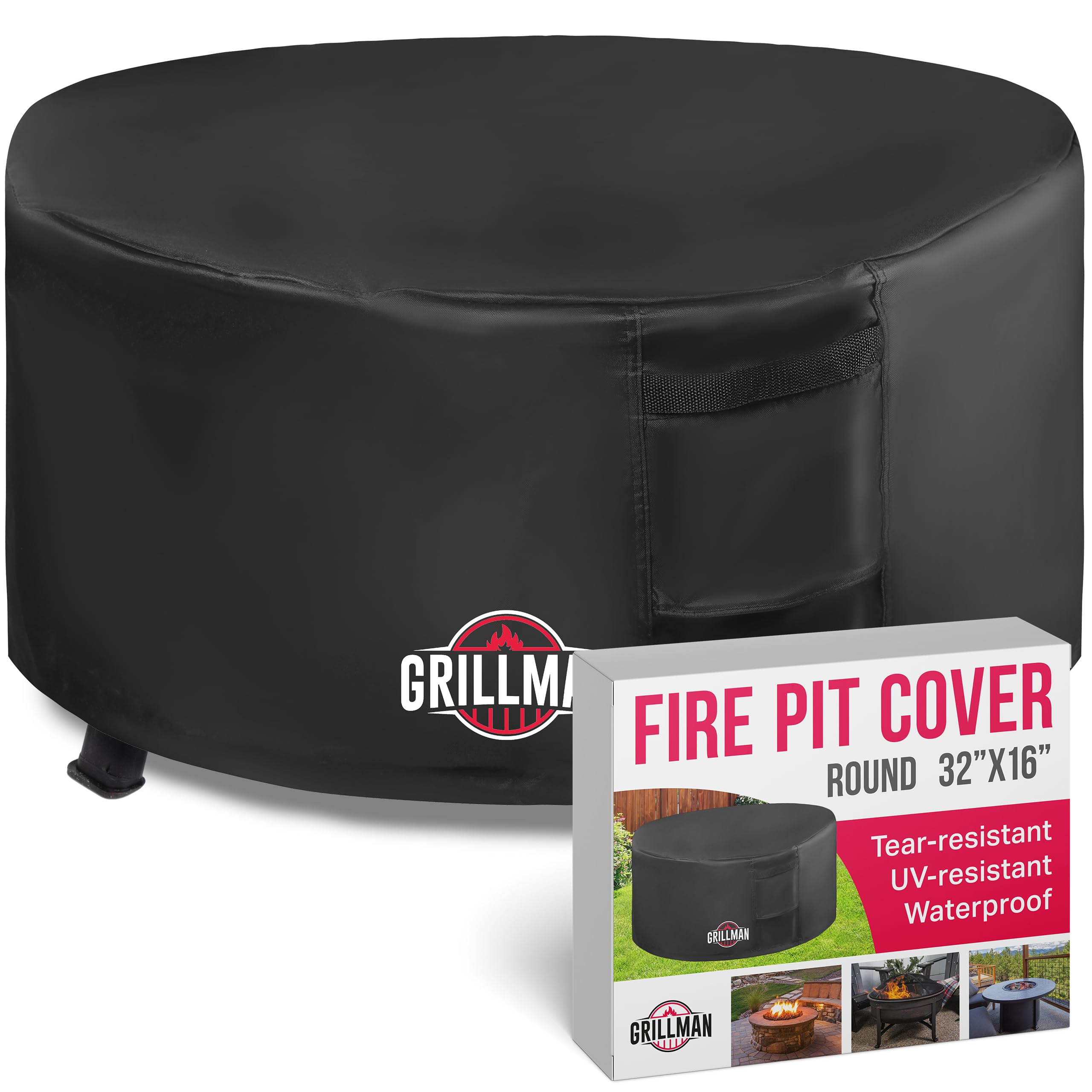 Heavy Duty Fire Pit Covers, Fit 22-36 Inch Round Gas Fire Pit - 600D ...