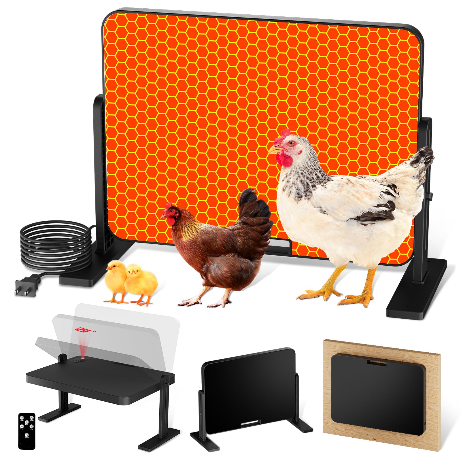 FIETODK Chicken Coop Heater, 200W Radiant Heater Plate with Overheating ...