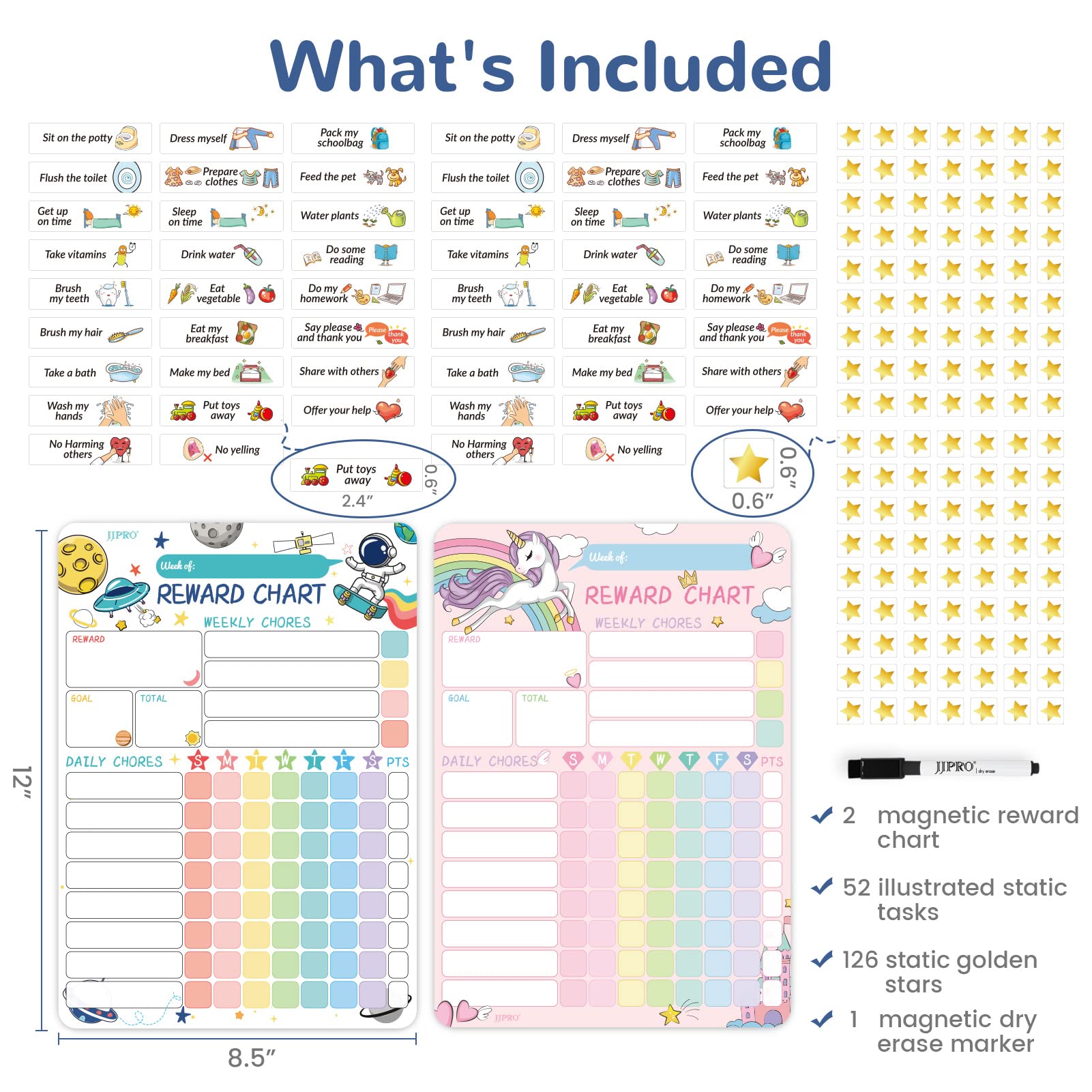 Mua Magnetic Chore Chart for Kids Behavior 2 Pack, Reward Chart for ...