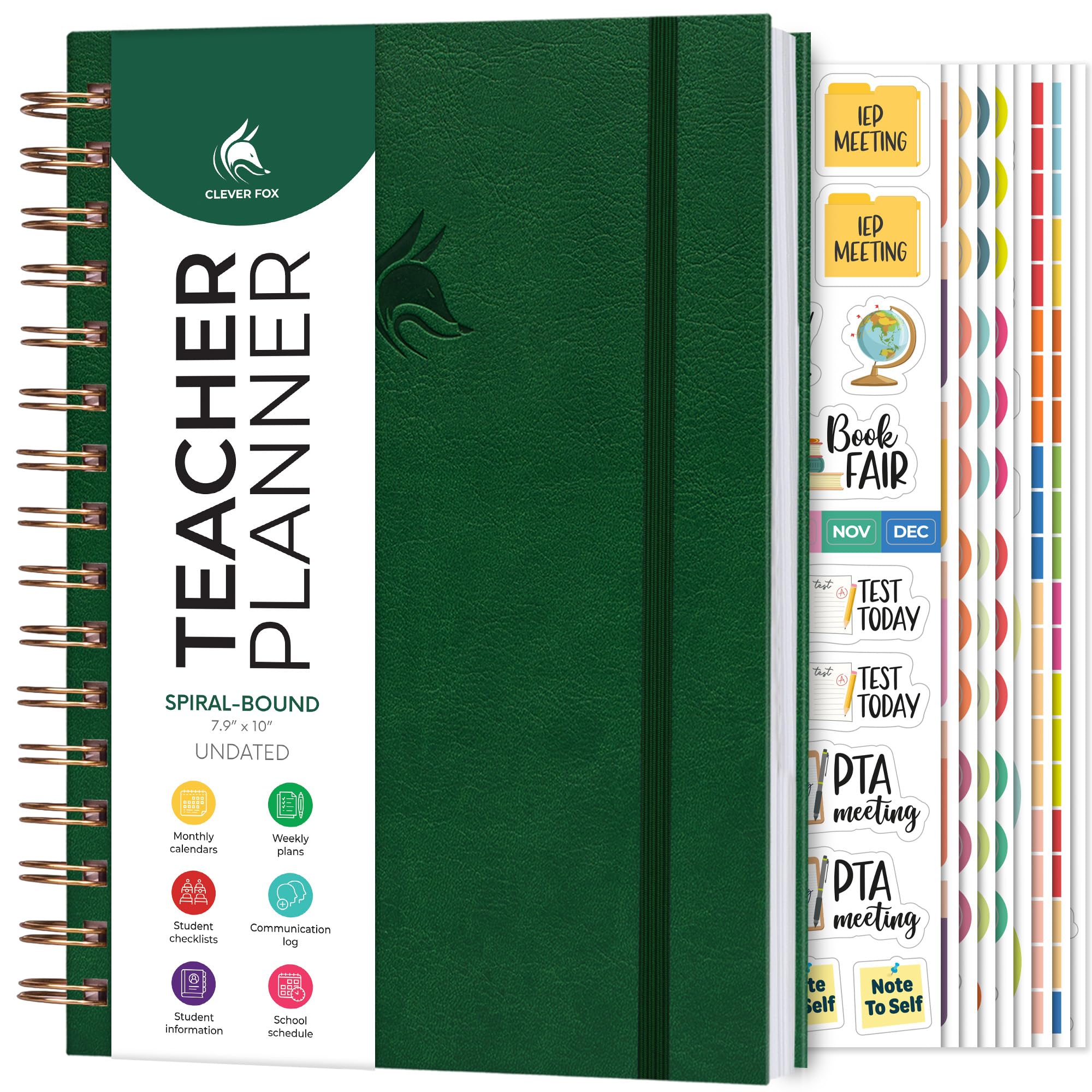 Clever Fox Teacher Planner Spiral – School Year Planner with Calendars ...
